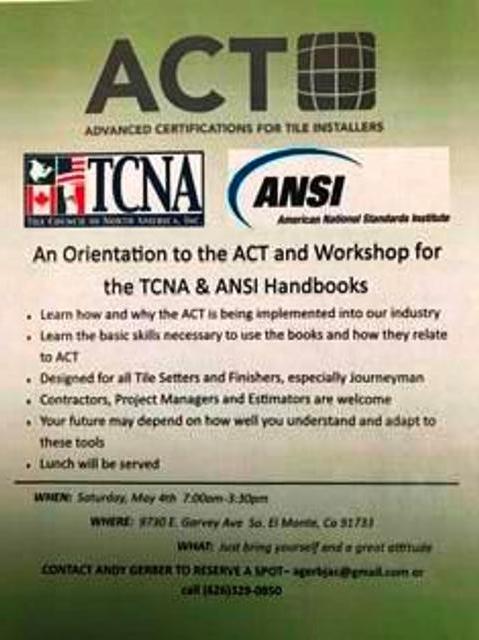 Orientation for Tilelayers interested in ACT Certification | BAC Local ...